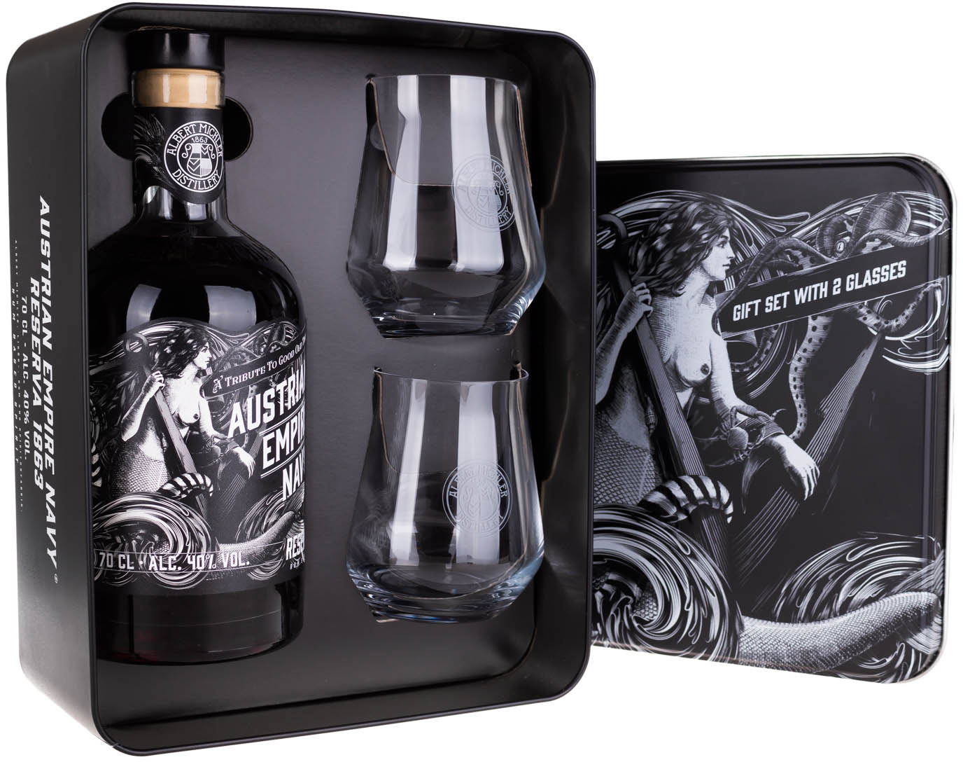 Austrian Empire Navy Rum Reserva 1863 Geschenkset mit 2 Gläsern ...