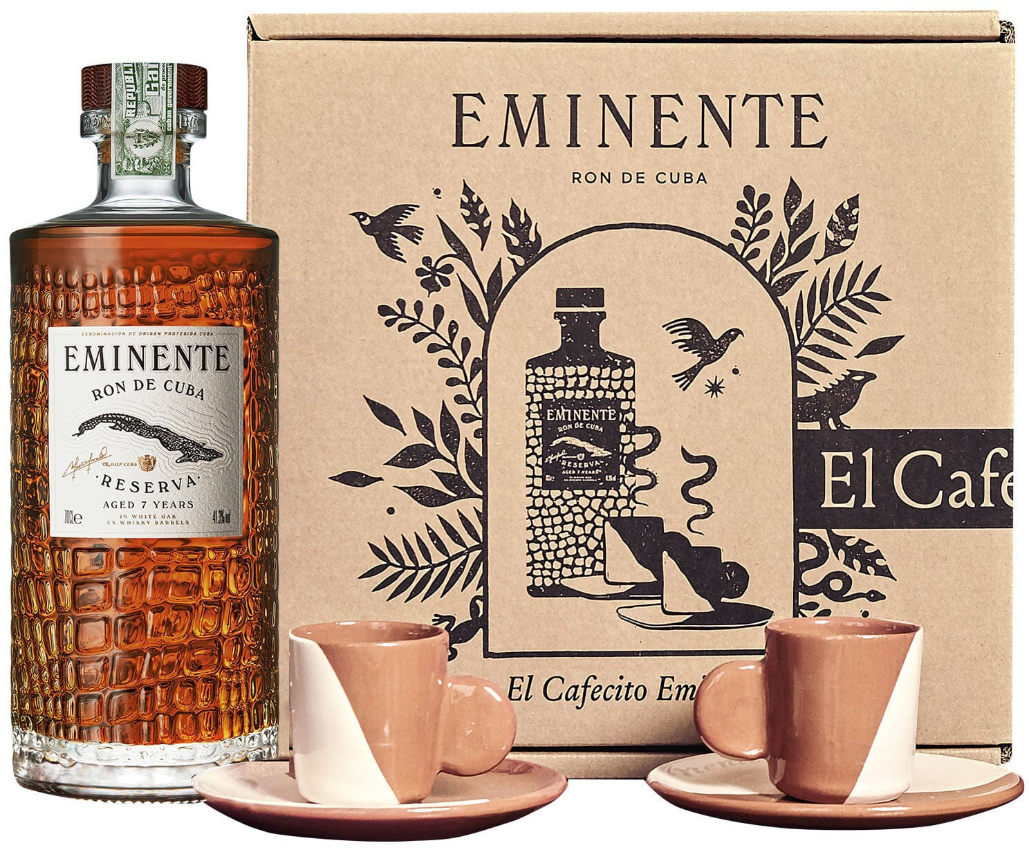 Eminente Ron de Cuba Reserva (0,7 l / 41,3 % vol.) Geschenkset Cafecito ...