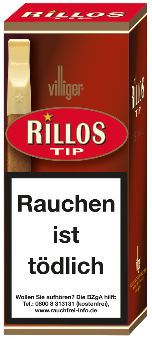Villiger Rillos Rillos Tip (25er) | Cigarworld.de Zigarillos Sonstige ...