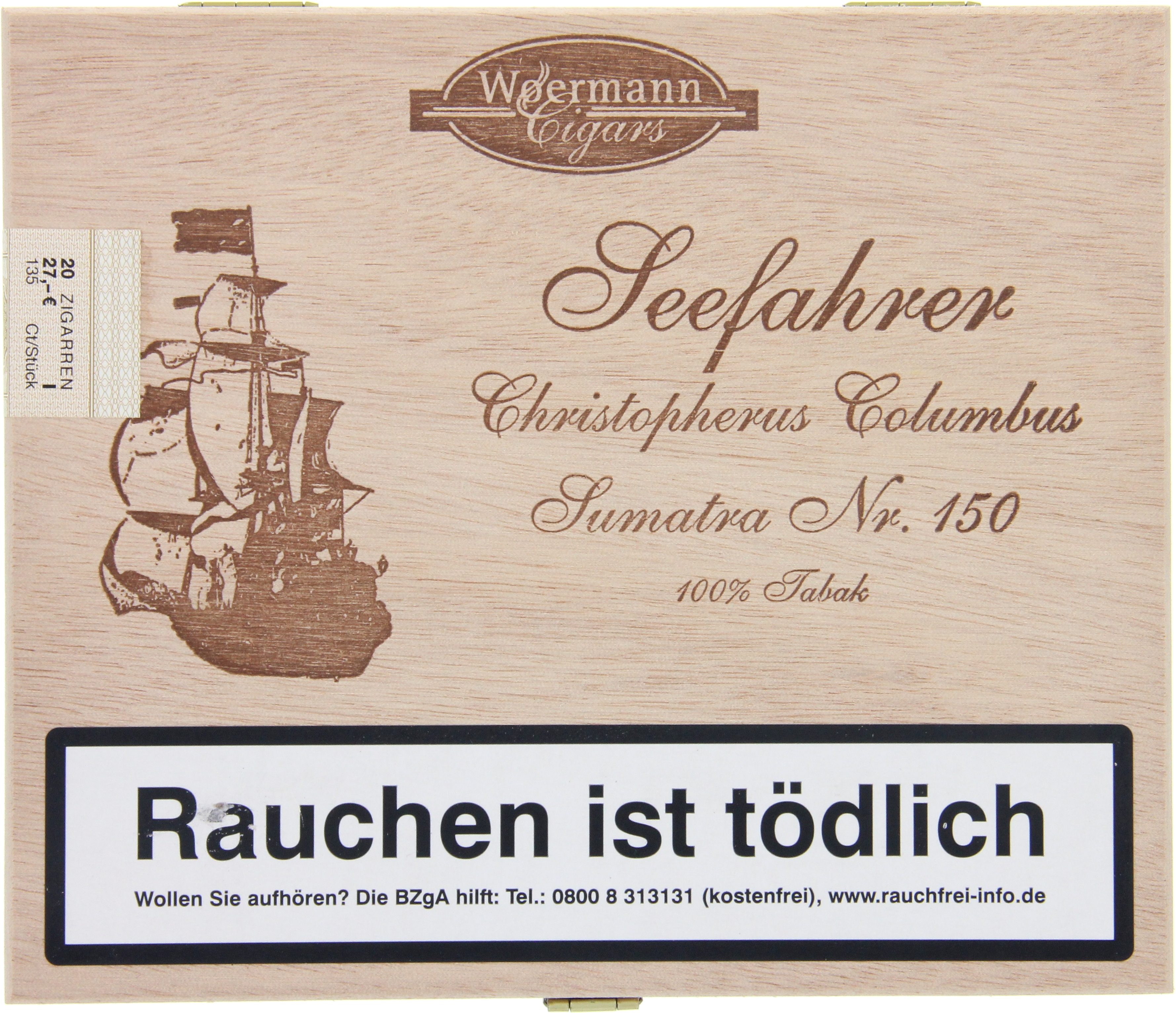 Woermann Cigars Seefahrer Corona 100% Tabak Christopherus Columbus ...