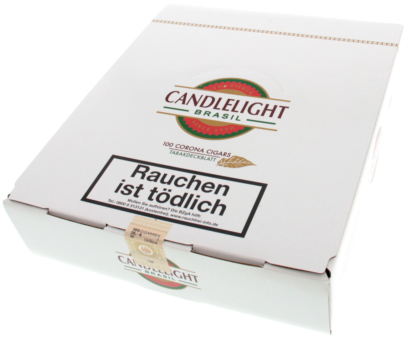 Candlelight Classic Natural Wrapper Corona Brasil (100er Karton ...