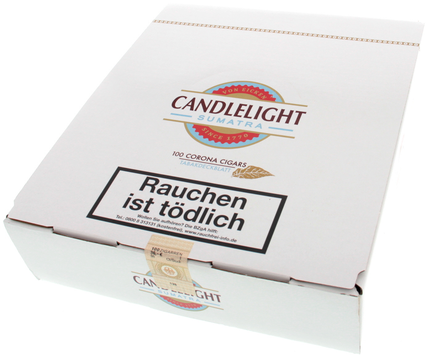 Candlelight Classic Natural Wrapper Corona Sumatra (100er Karton ...